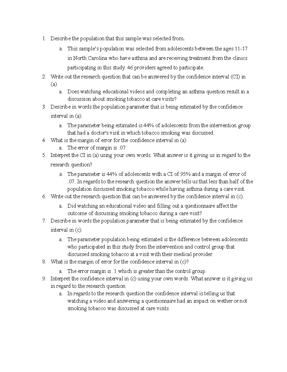 Ihp 330 module 4 short paper - 1. Describe the population that this ...