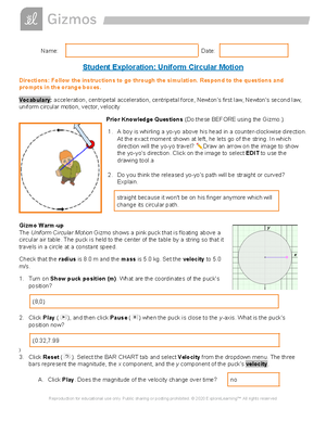 Virtual Lab Guide - Motion with Constant Acceleration- Student Guide ...