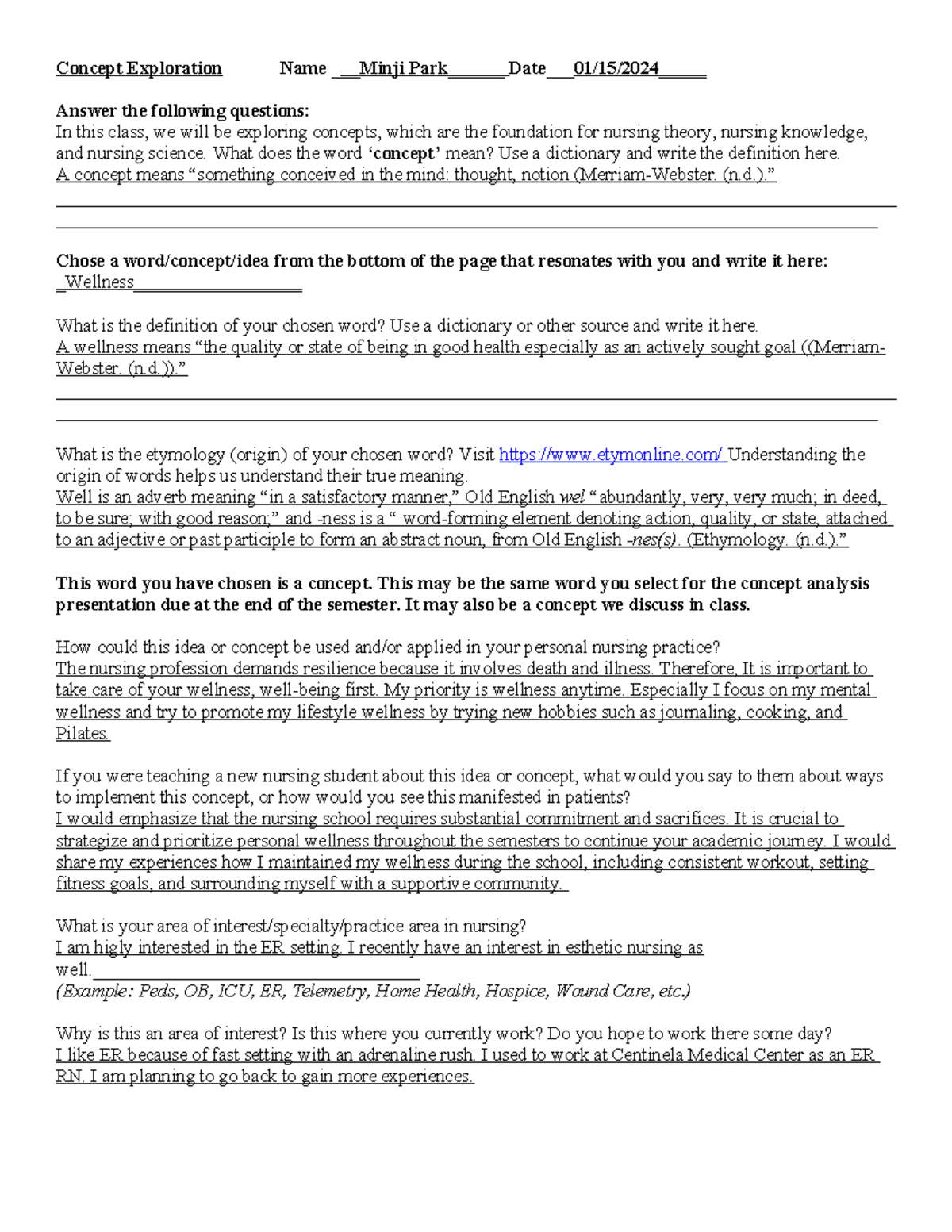 Concept and Etymology Activity # 1 - Concept Exploration Name Minji ...