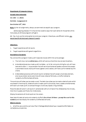 Homework 2 - practice for coding - CSC 1302 / DSCI 1302 Homework 2 Due ...