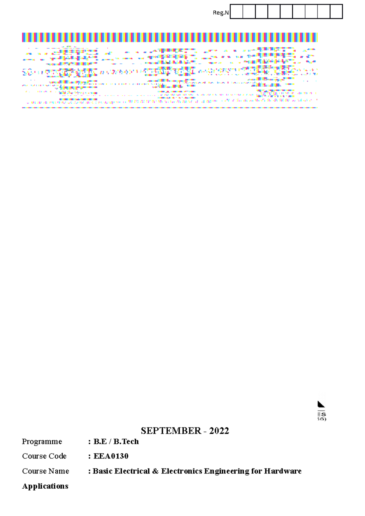 environmental engg - SEPTEMBER - 2022 Programme : B / B Course Code ...
