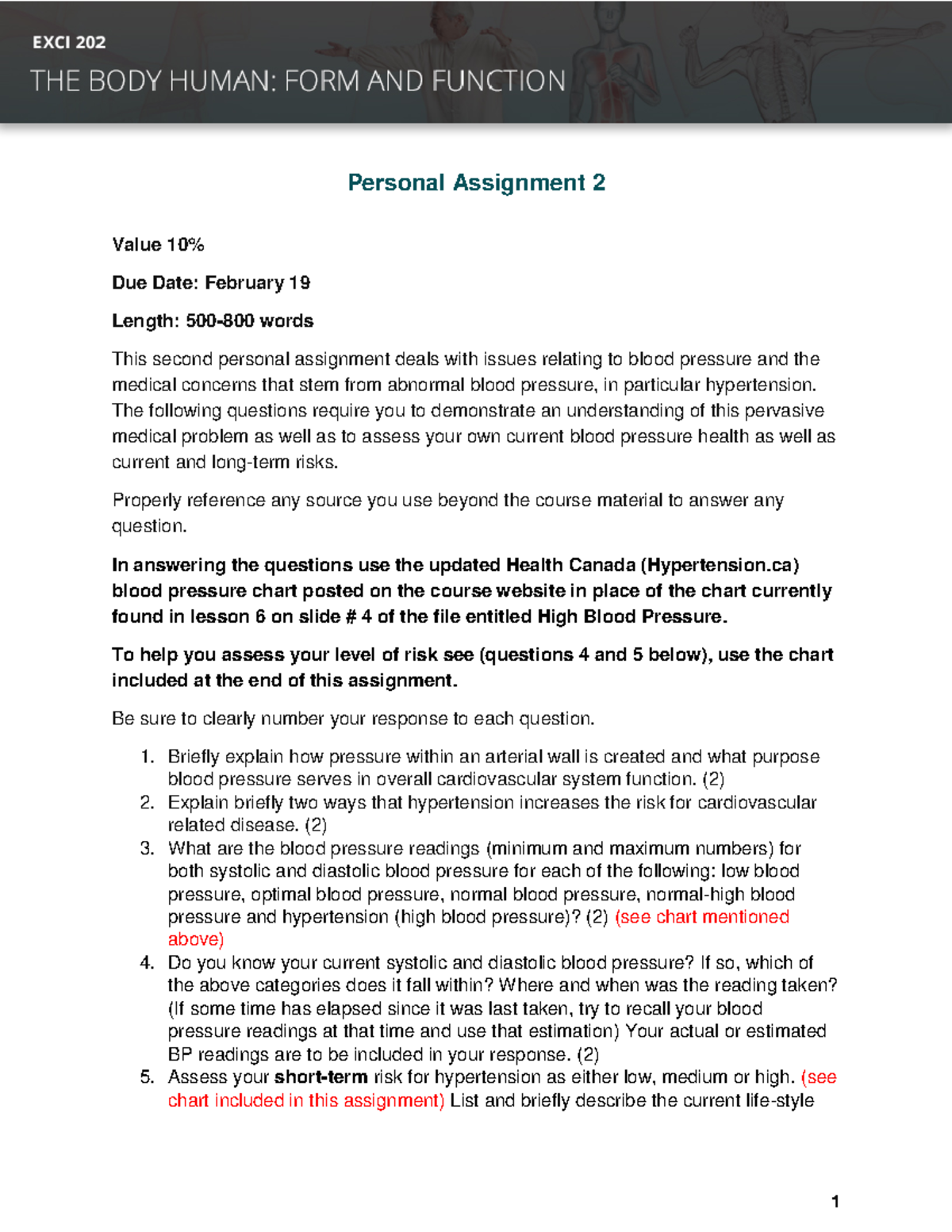 Personal Assignment 2 Instructions - 1 Personal Assignment 2 Value 10% ...