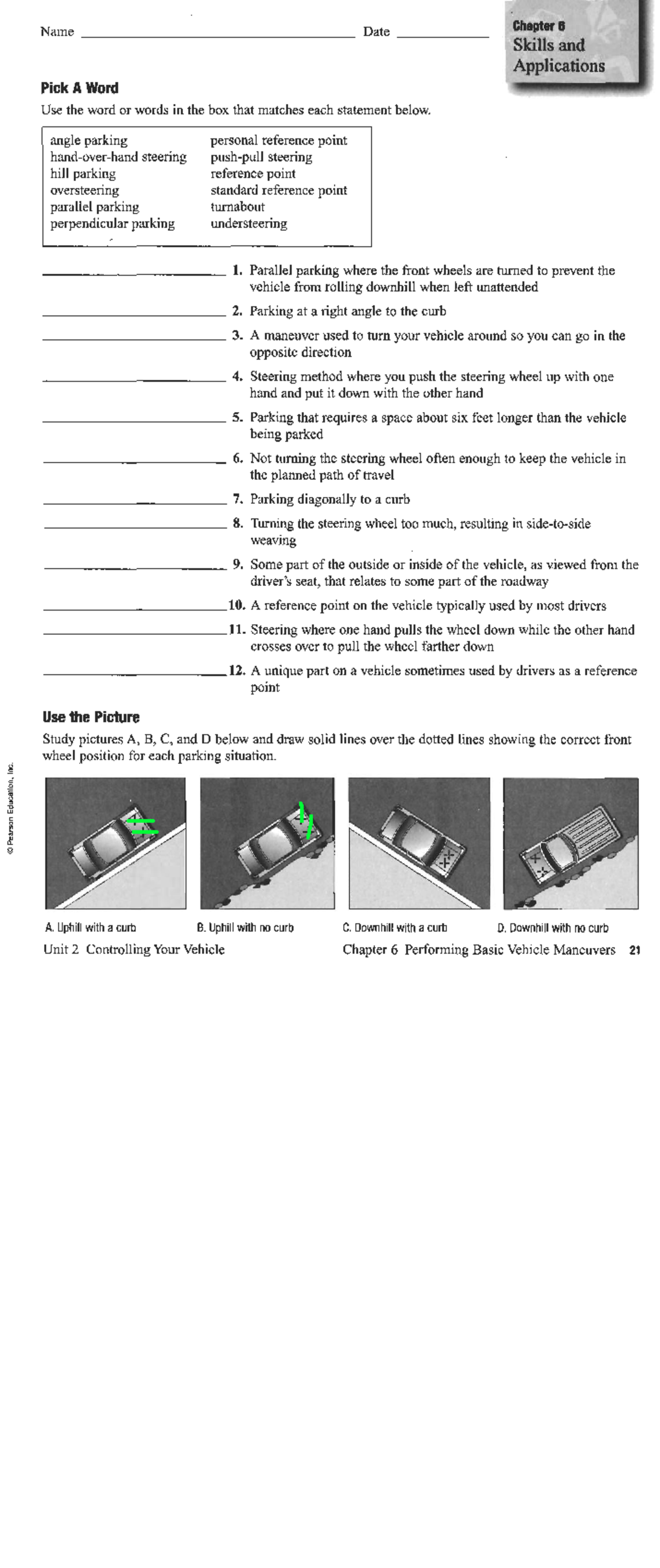 EMMA Scarborough - Copy of Drive Right Chapter 6 Workbook - Name Pick A ...