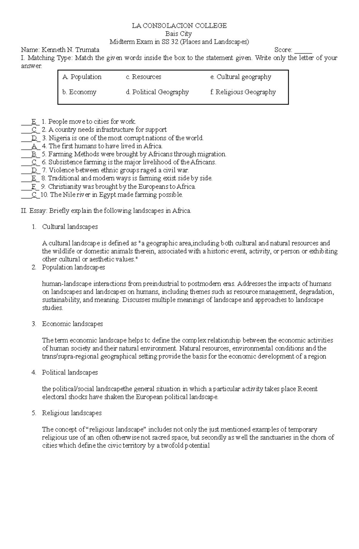 SS-32- Midterm TESS 3 - Social Science - LA CONSOLACION COLLEGE Bais ...