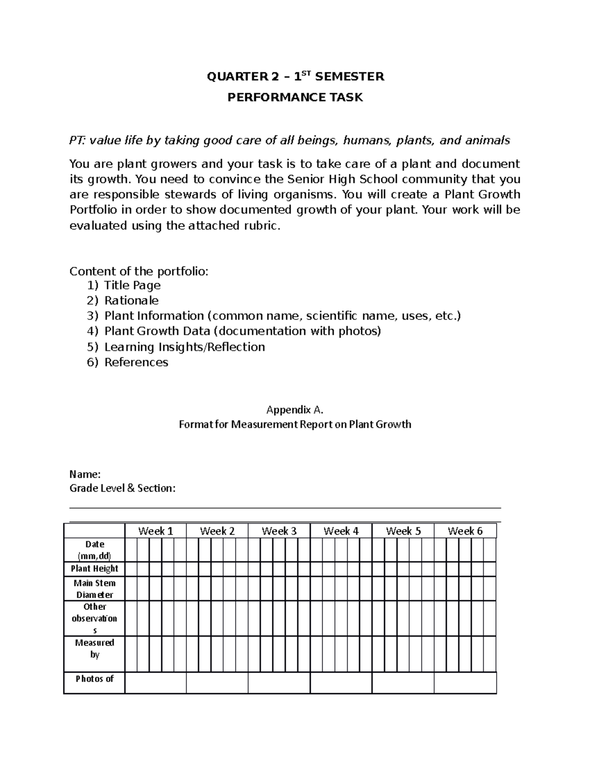 Quarter-2 ELS PT - None - QUARTER 2 – 1ST SEMESTER PERFORMANCE TASK PT ...