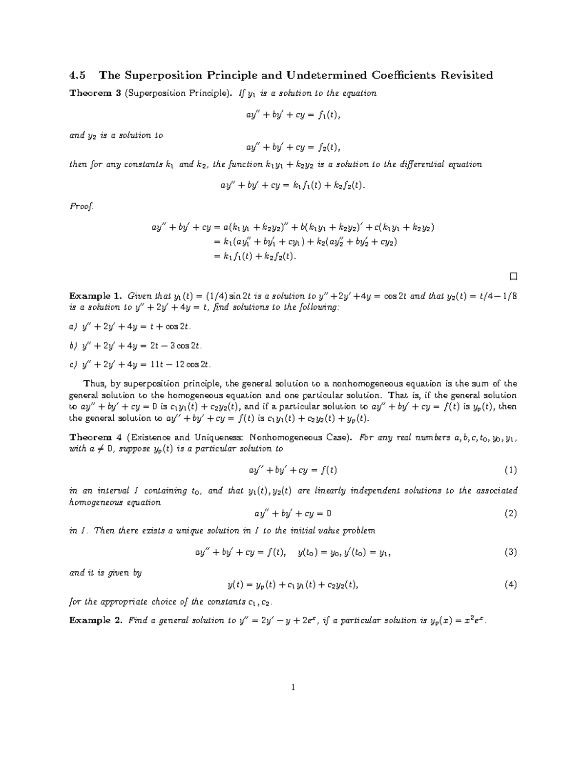N4 5 - N4 5 - 4 The Superposition Principle and Undetermined ...