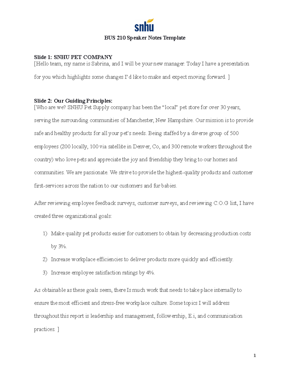 BUS 210 Speaker Notes Template - BUS 210 Speaker Notes Template Slide 1 ...