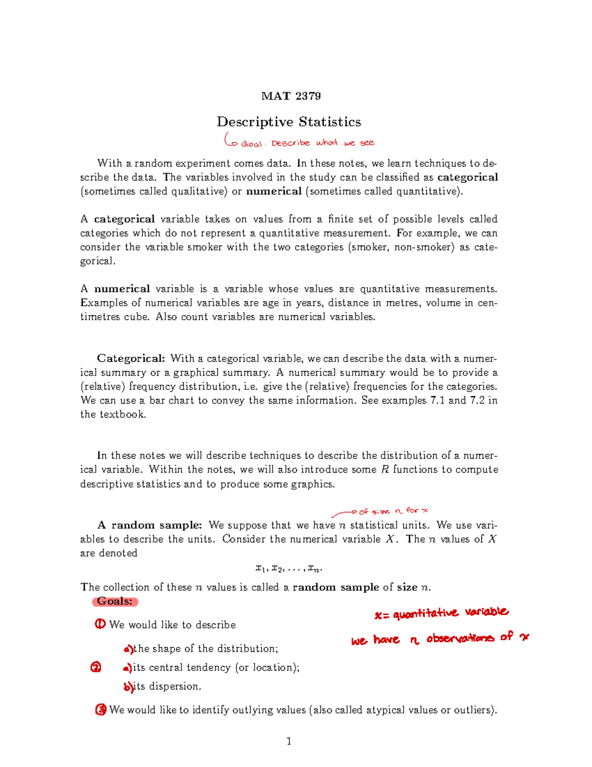 5. Descriptive Statistics - MAT 2379 Descriptive Statistics With a ...