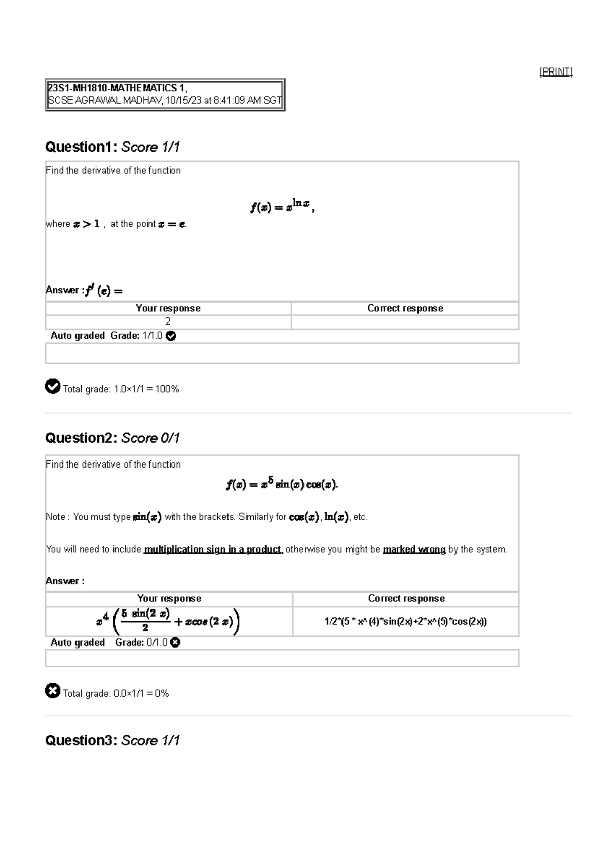 Nanyang Technological University - Production - Differentiation 2 - [PRINT] 23S1-MH1810 ...