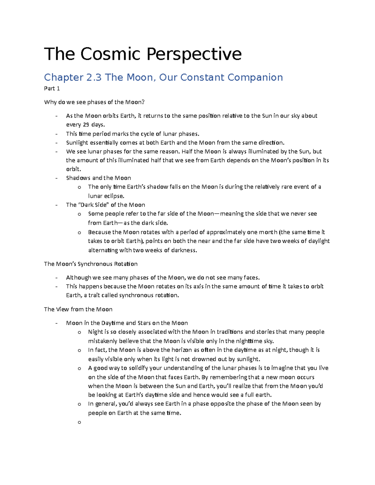The Cosmic Perspective 3 Part 1 - The Cosmic Perspective Chapter 2 The Moon, Our Constant ...