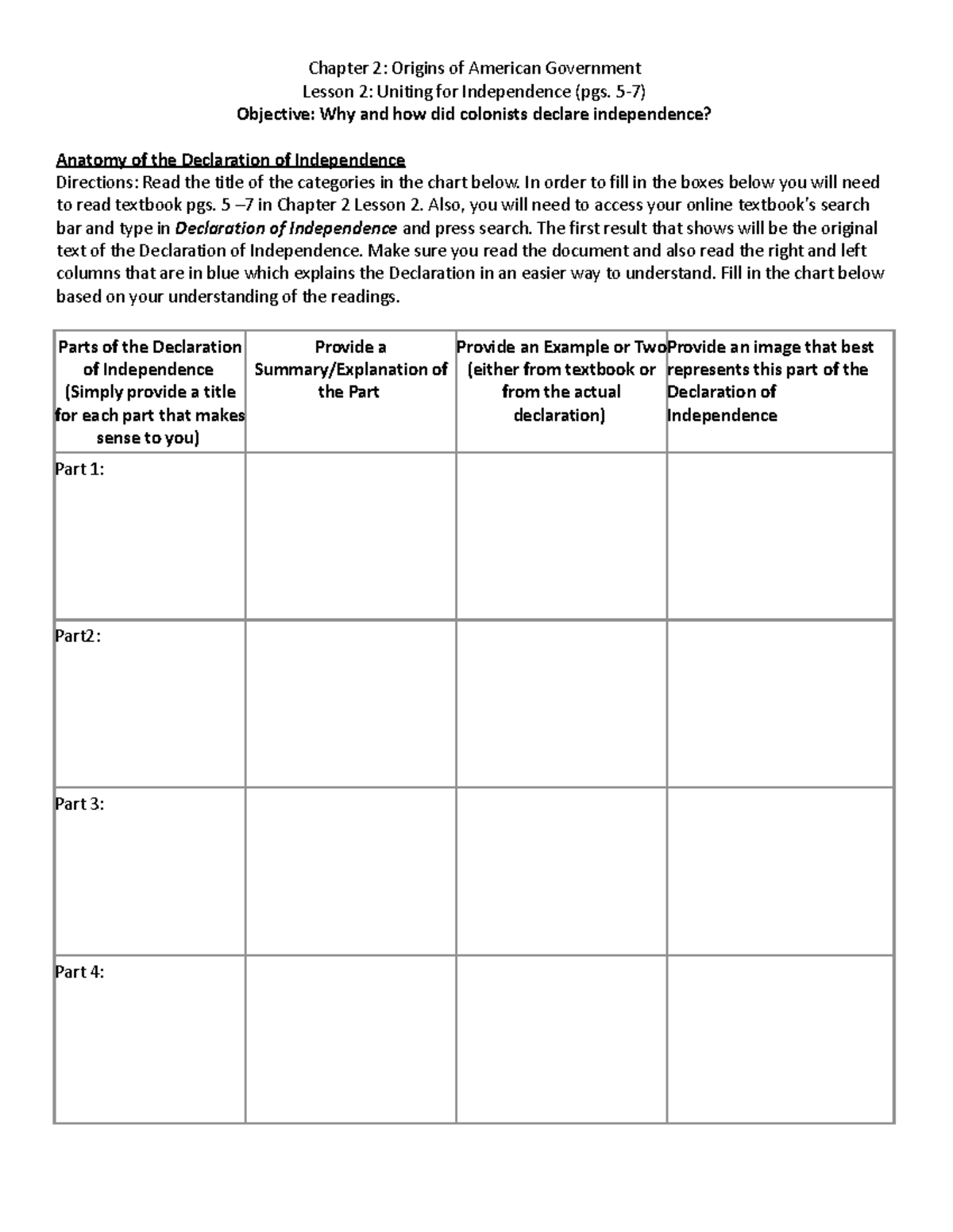 Wiz graphic organizers - Chapter 2: Origins of American Government ...