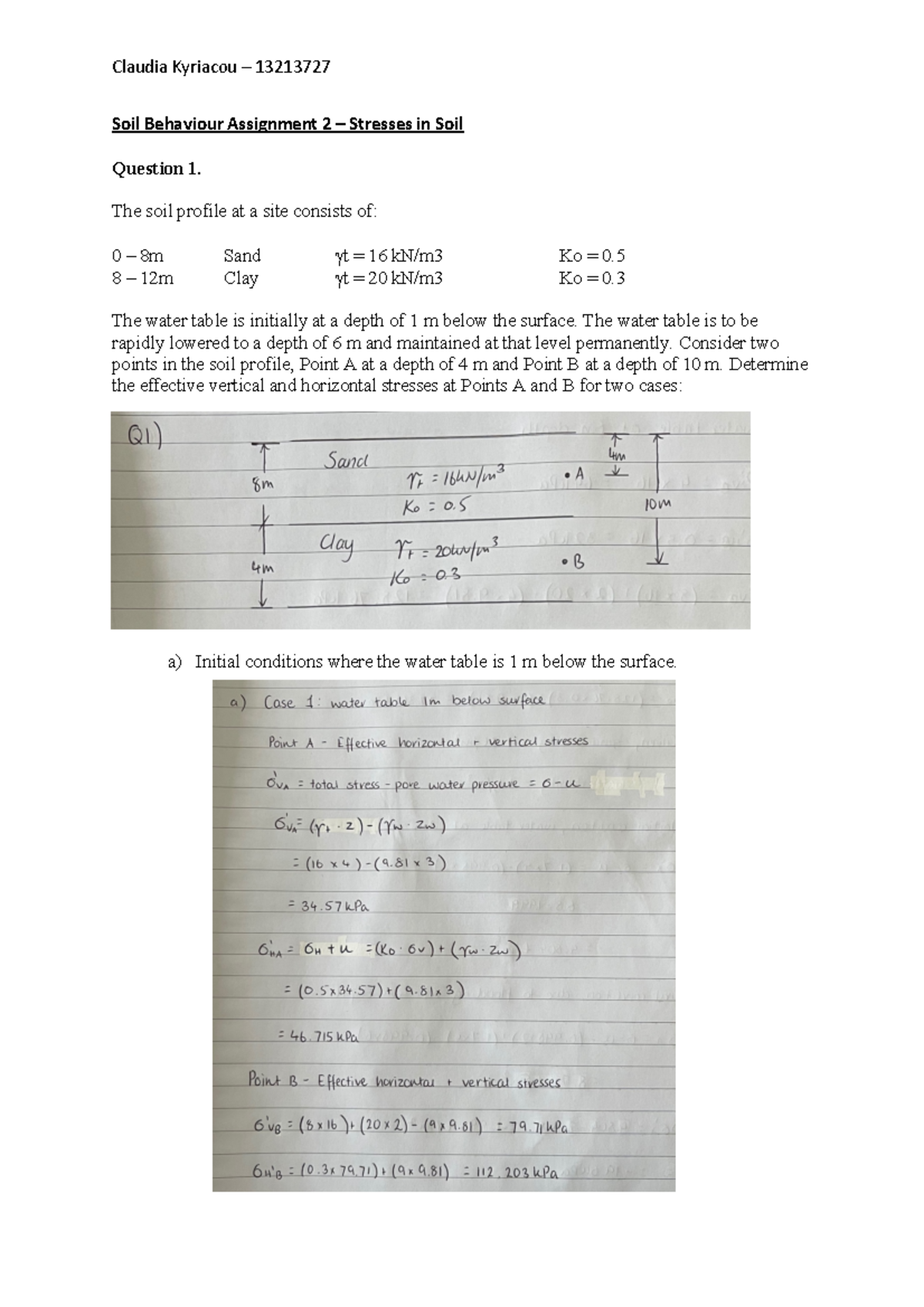 Soil Behaviour Assignment 2 - 048330 - Studocu