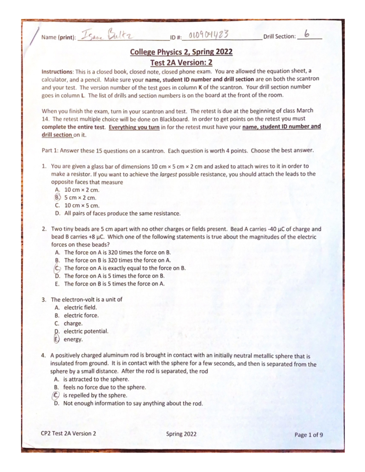 Name (print): exam 2 - PHYS 2033 - Studocu
