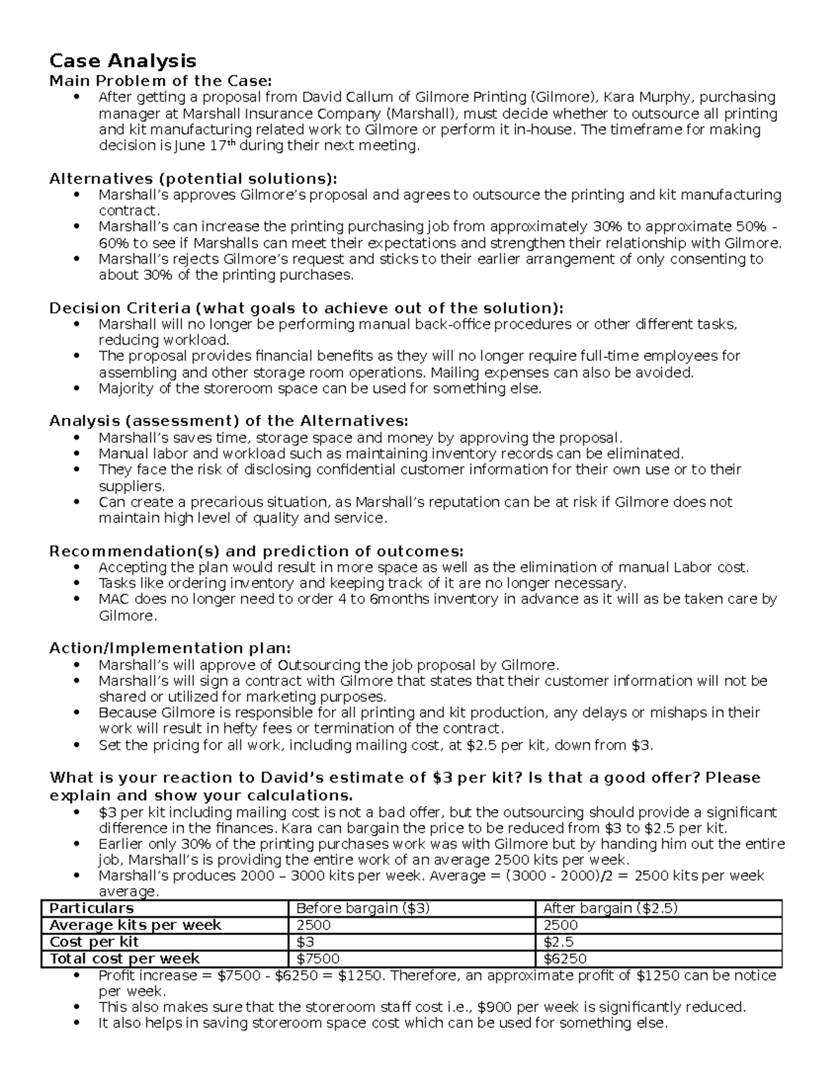 SCM Case Study - International Purchasing and Supplier Management SCM880 - Case Analysis Main ...