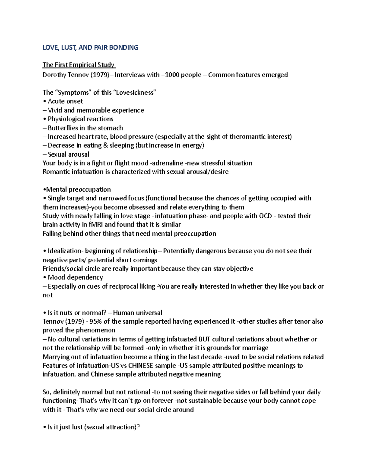 Humanbonding-final - LOVE, LUST, AND PAIR BONDING The First Empirical ...