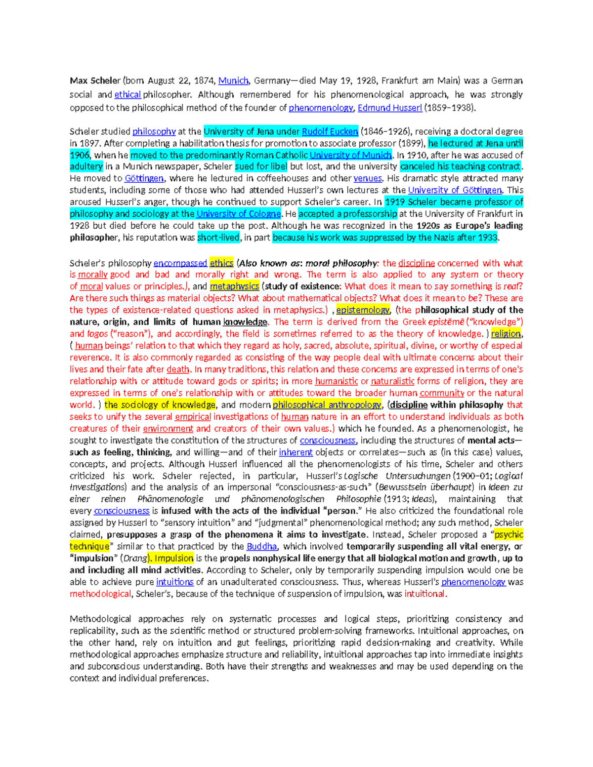 Max Scheler - Although remembered for his phenomenological approach, he ...