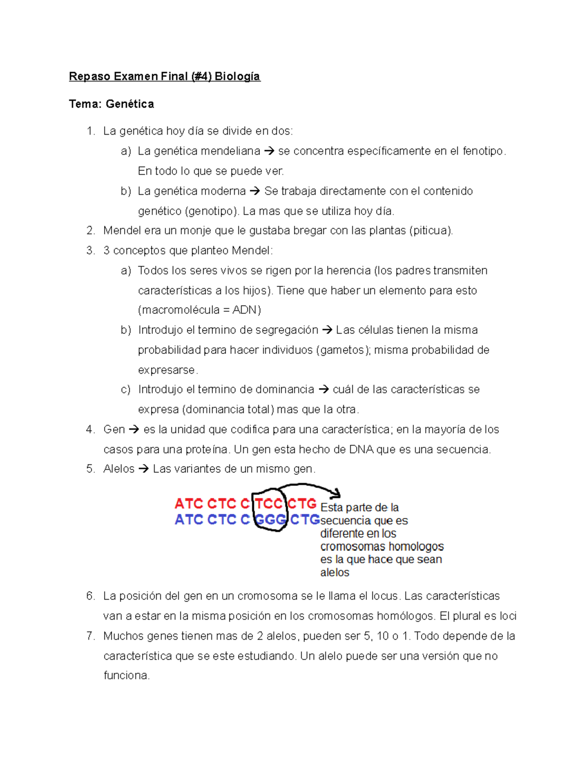 Repaso Examen #4 Final BIOL 3051 - Repaso Examen Final (#4) Biología ...