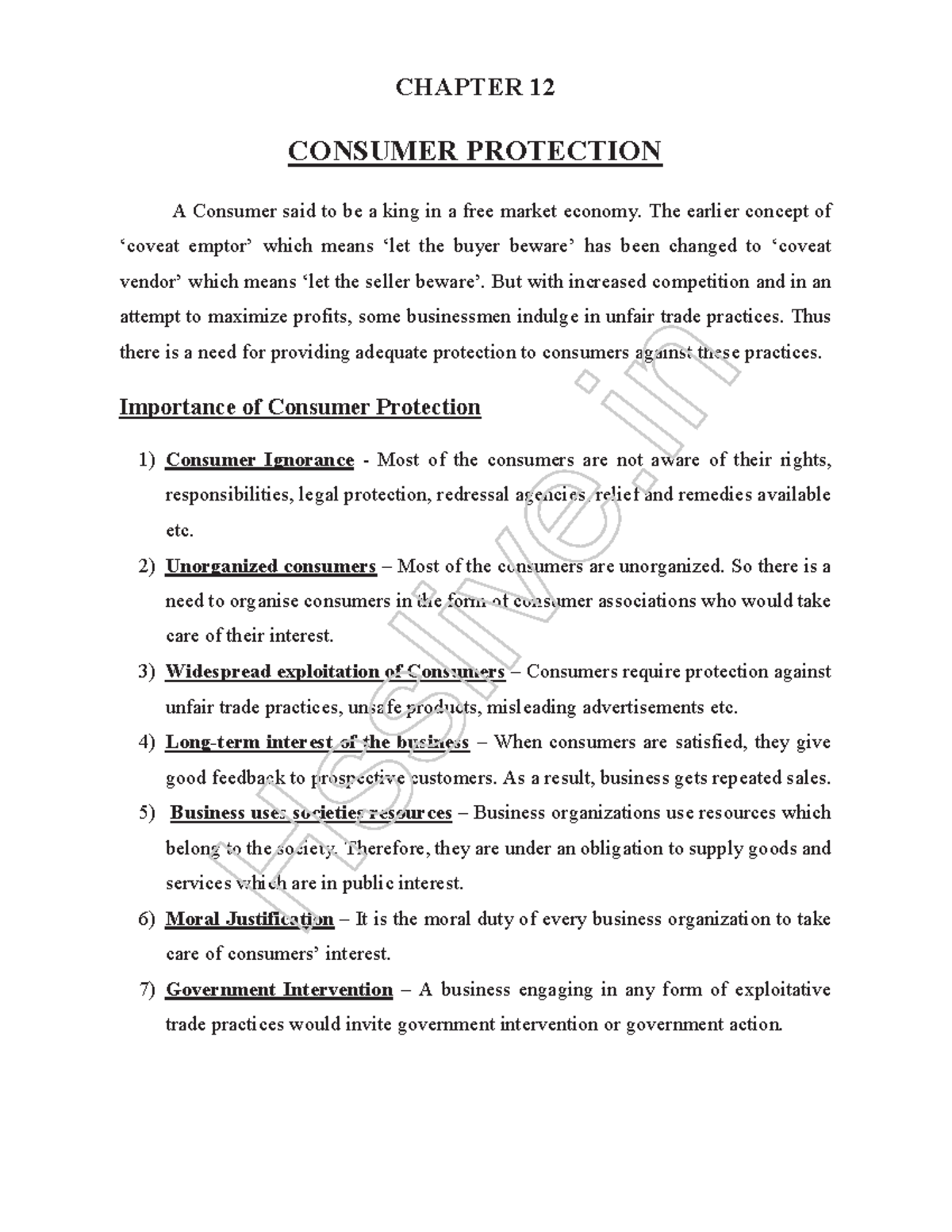Hsslive-xii-bs-chapter 12 consum bier protection - CHAPTER 12 CONSUMER ...