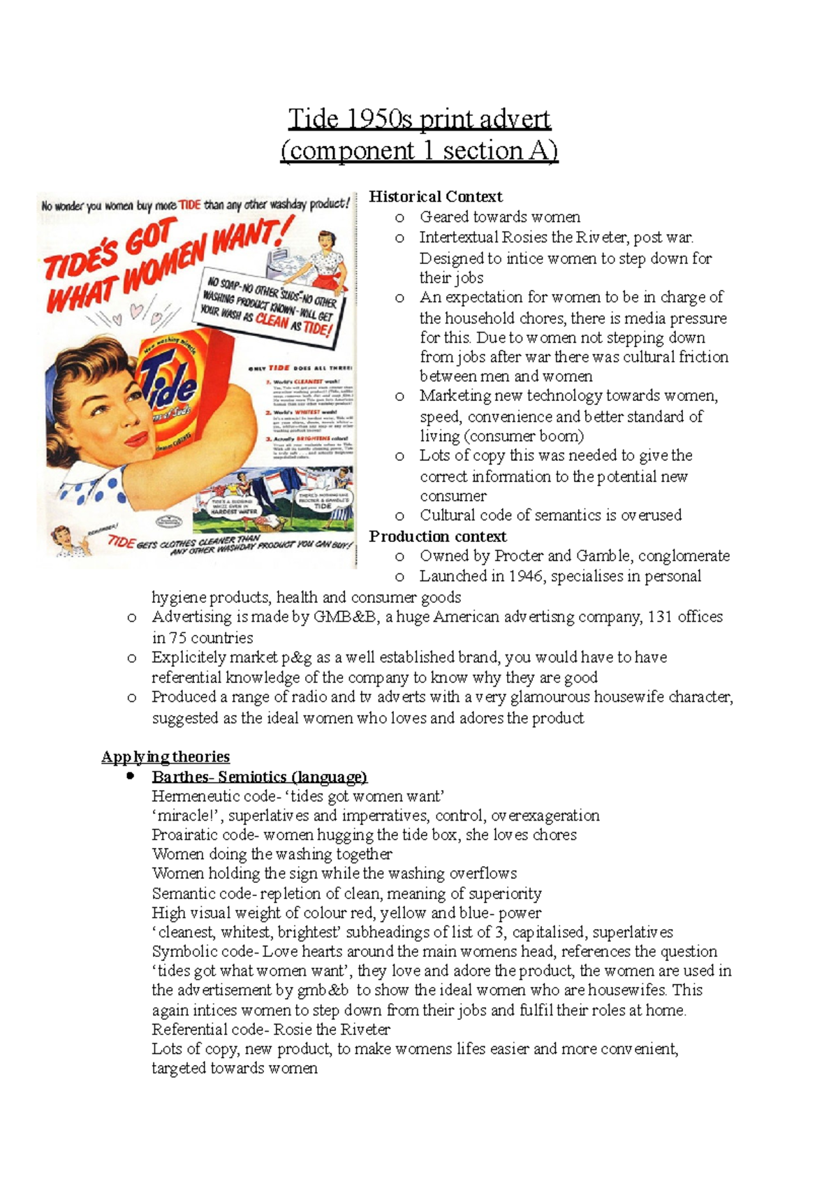 Tide 1950s print advert - Tide 1950s print advert (component 1 section ...