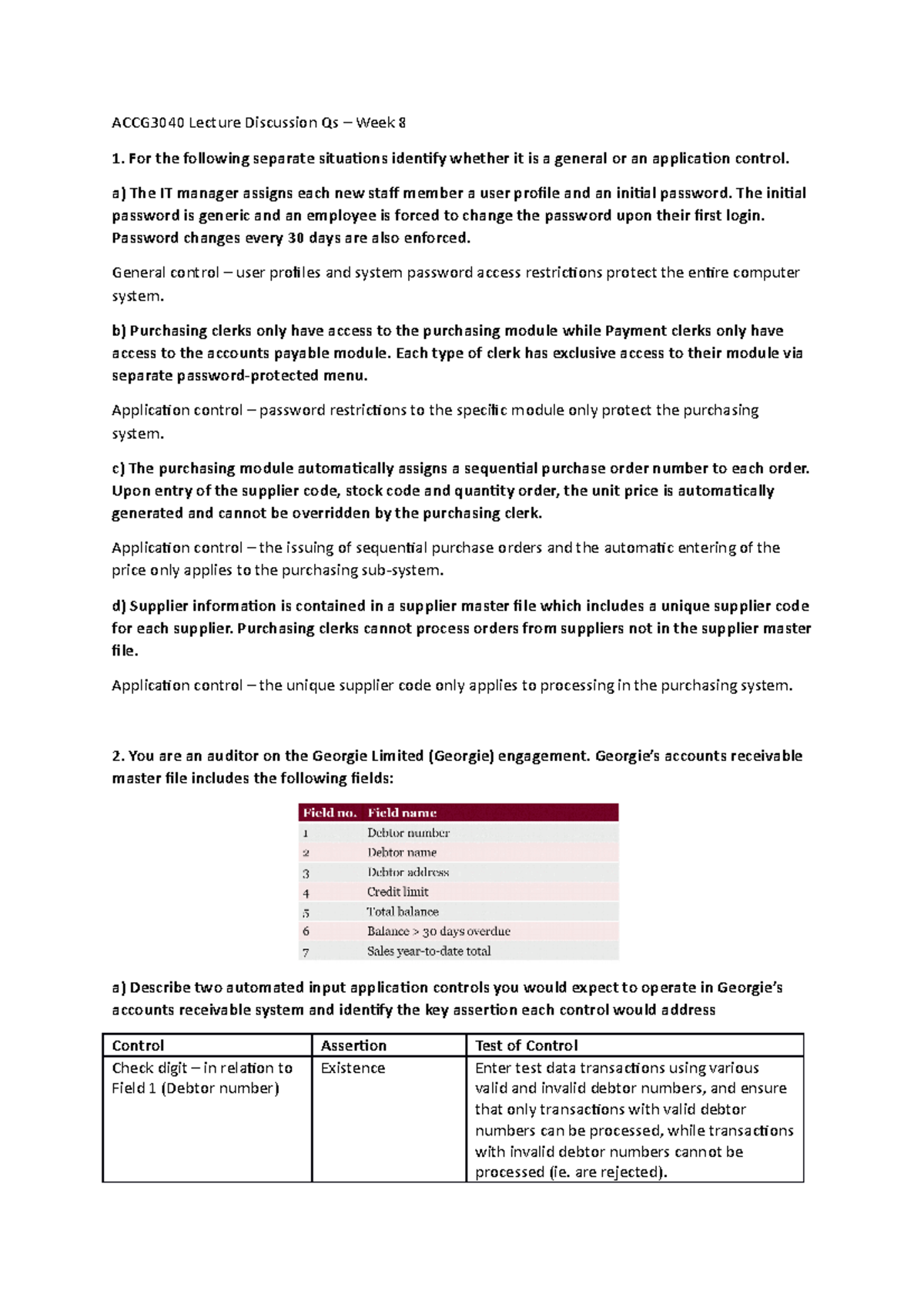 Lecture Discussion Qs Week 8 Accg3040 Lecture Discussion Qs Week 8 1 For The Following