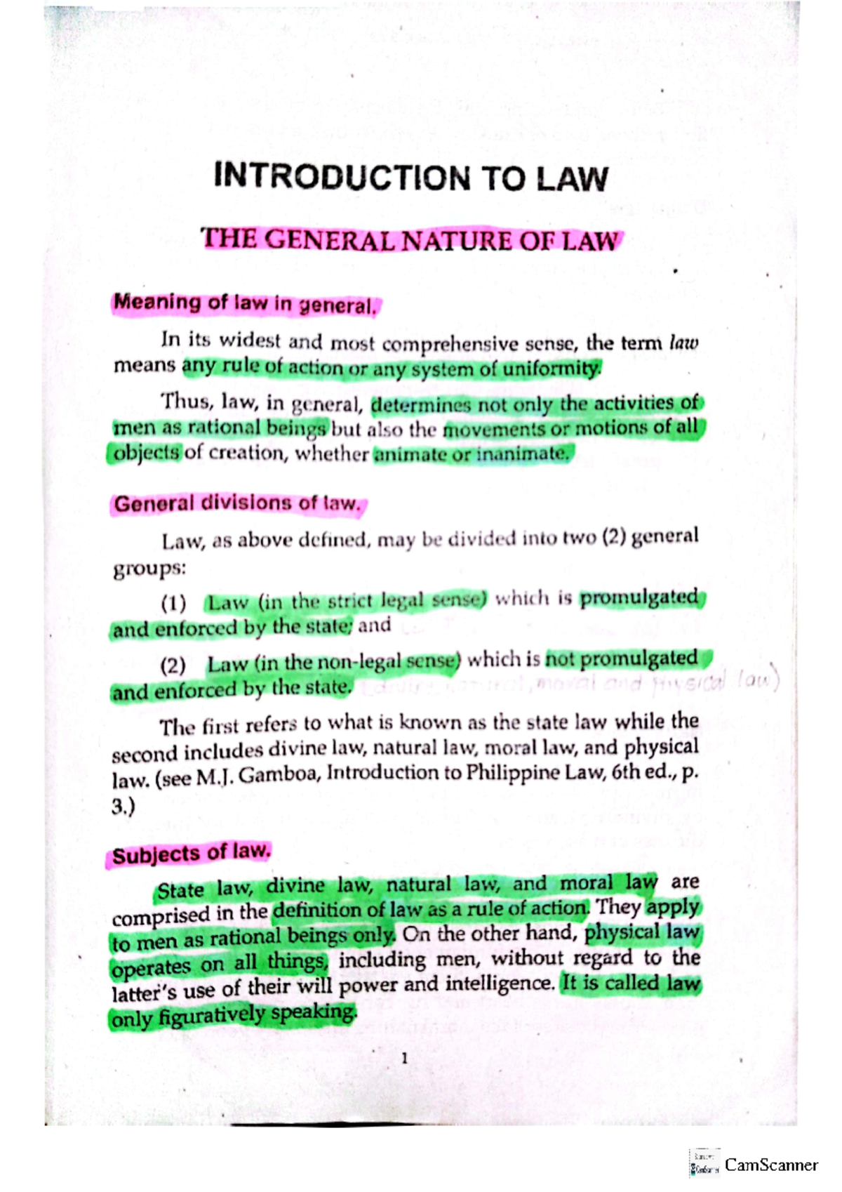 Introduction to law - LAW - INTRODUCTION TO LAW THE GENERAL NATURE OF ...
