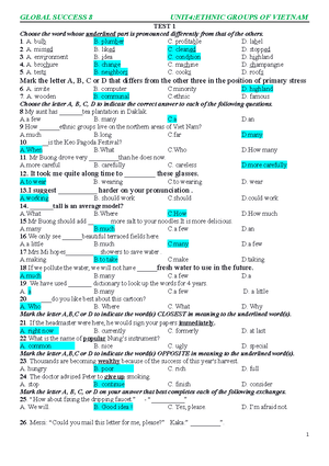 Unit 8 Test Standard A - Oki - Unit 8 Test Standard | Group A Name