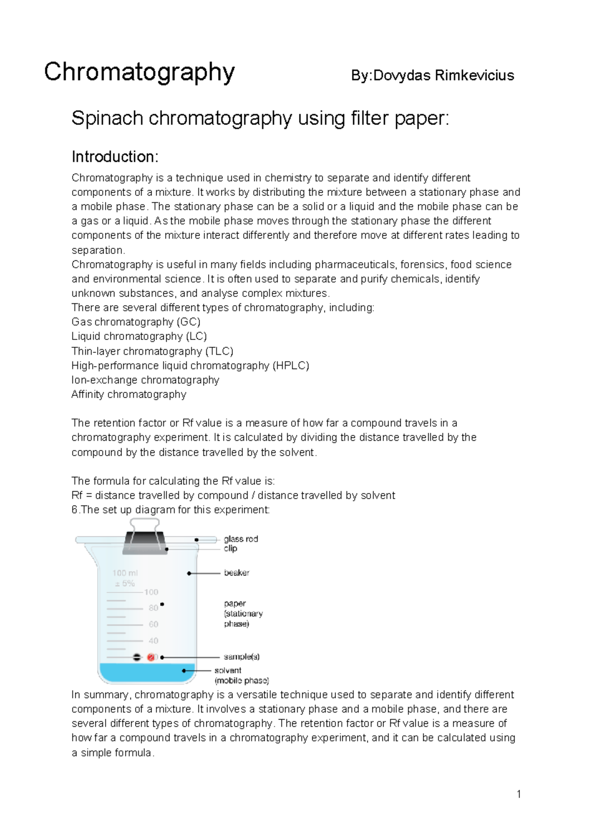 Chromatography - It works by distributing the mixture between a ...