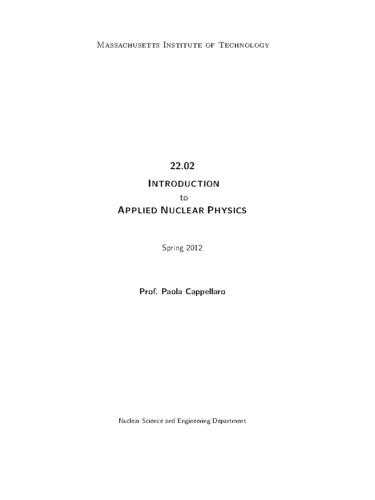 Chapter 1 introduction to nuclear physics - Massachusetts Institute of Technology 22 ...