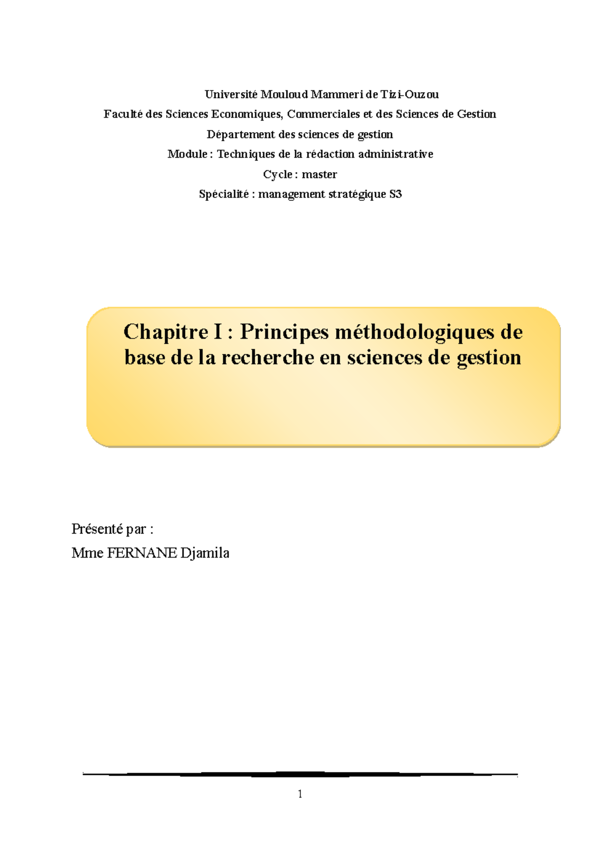 Chapitre 1 les principes de bases liées à la méthodologie de recherche ...
