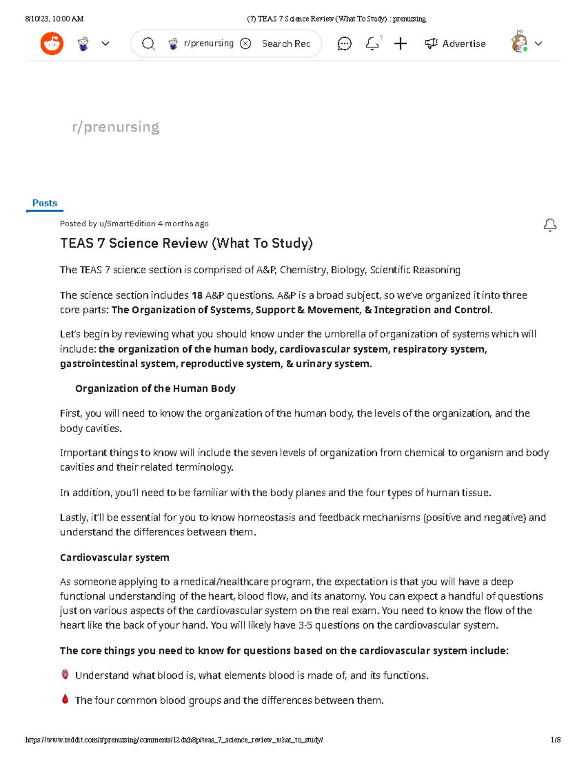 Reddit TEAS 7 Science - teas - Posts The TEAS 7 science section is ...