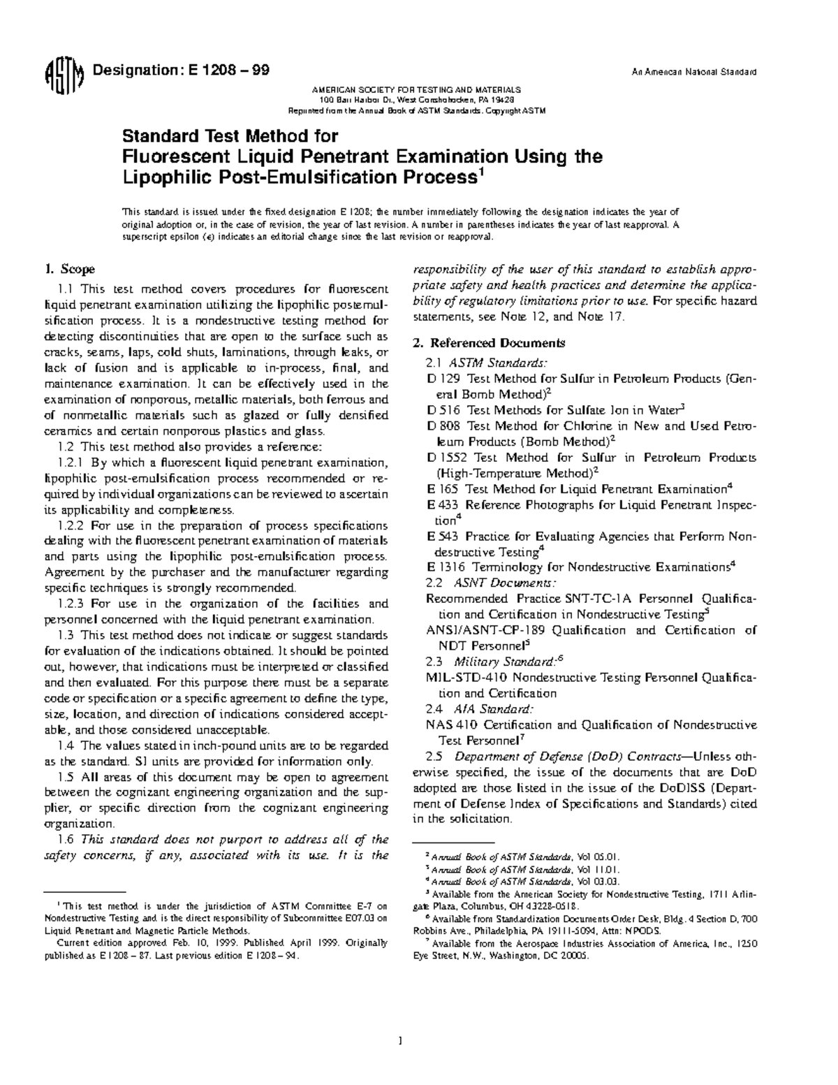 ASTM E 1208 LPF - norma de soldadura - Designation: E 1208 – 99 An ...