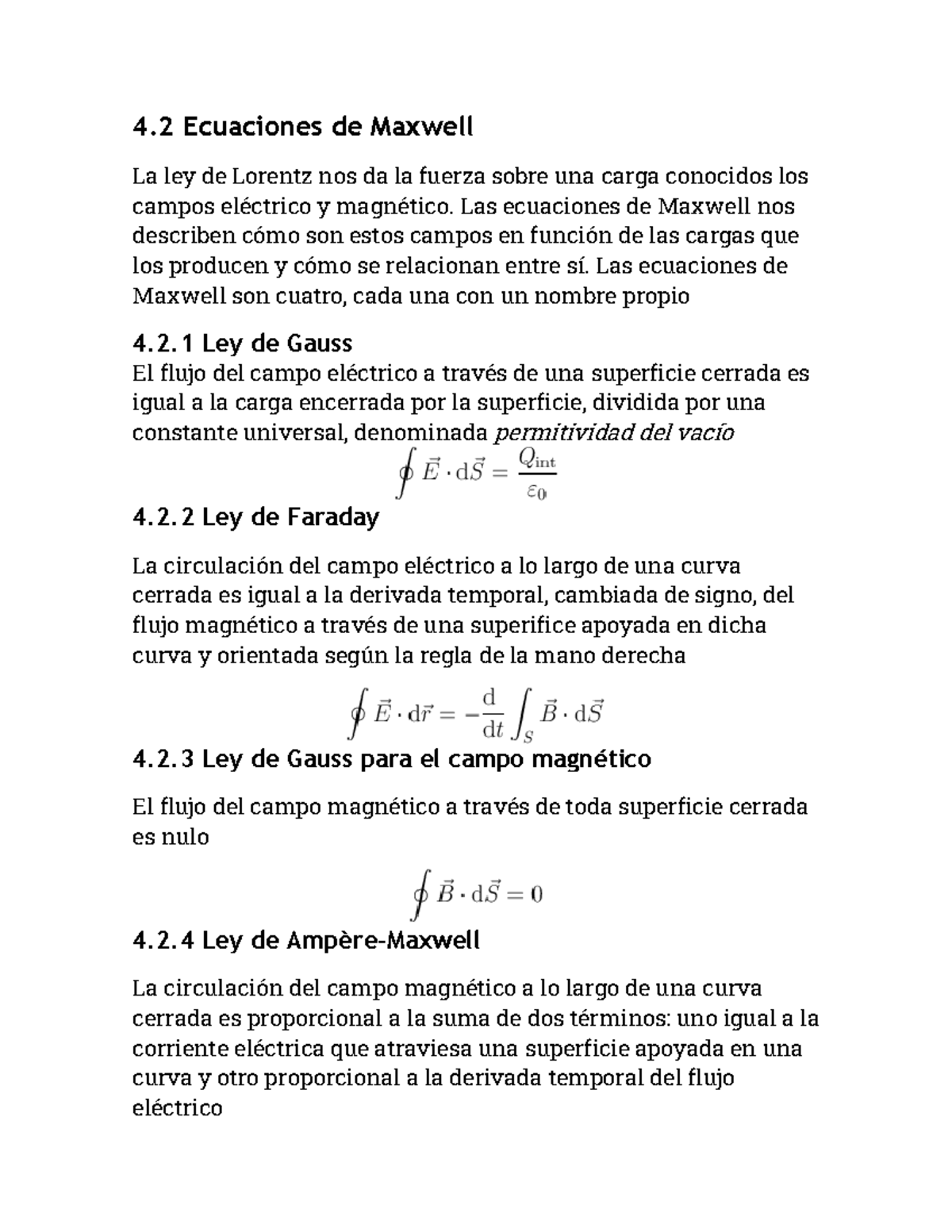 Ecuaciones de Maxwell - Resumen completo de material de curso - 4 ...