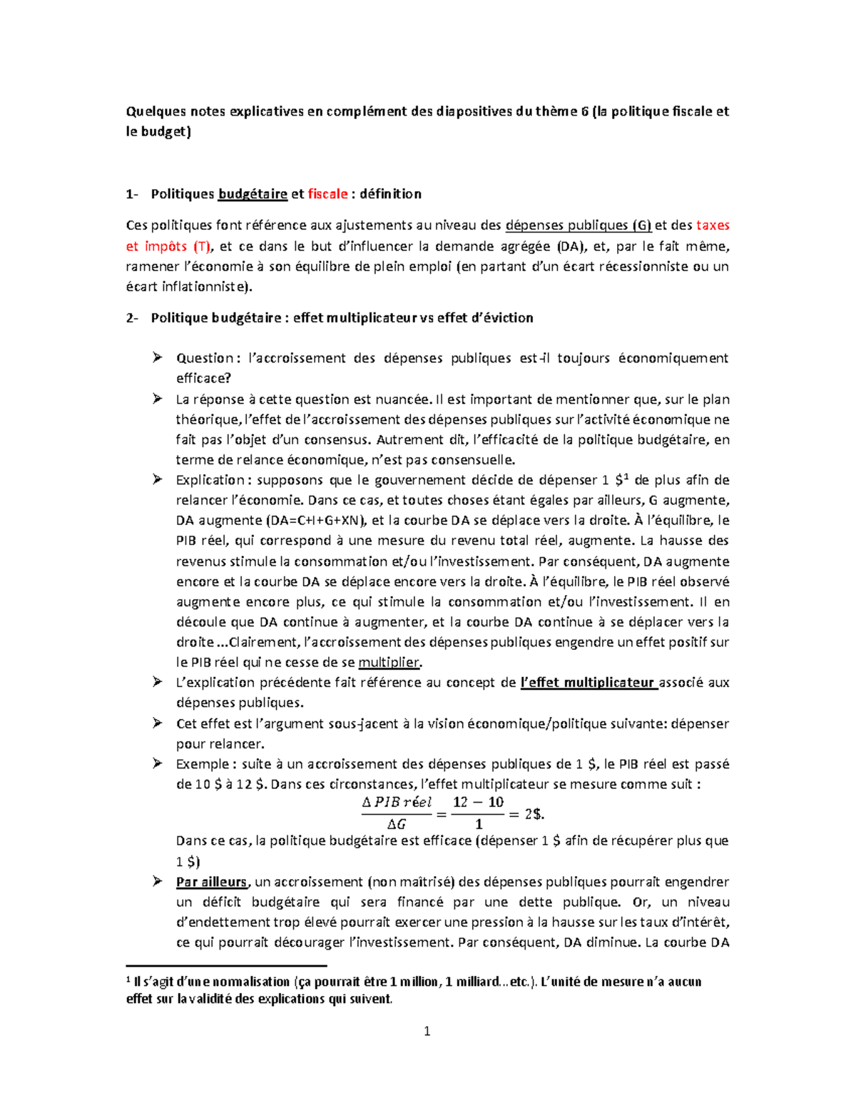 Notes explicatives relatives au thème 6 - Quelques notes explicatives ...