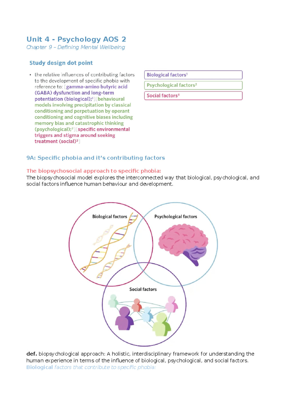 Unit 4 Chapter 9 Psychology Notes - Unit 4 - Psychology AOS 2 Chapter 9 ...