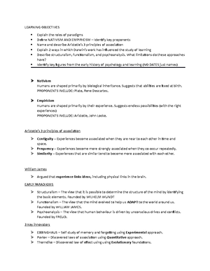 Learning Test 1 Review - Learning Test 1 Review Chapter 1: Learning to ...