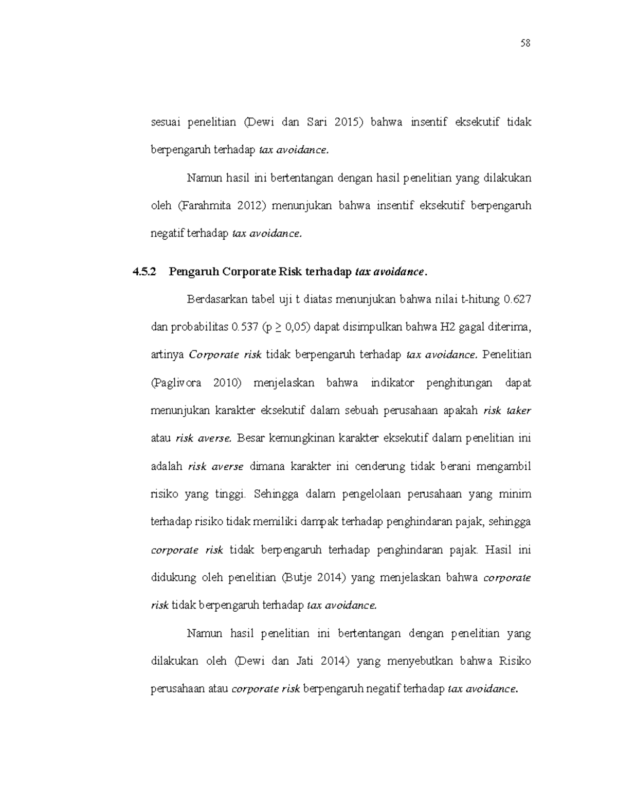 Pengaruh Insentif Eksekutif, Corporate Risk 20 - 58 sesuai penelitian ...