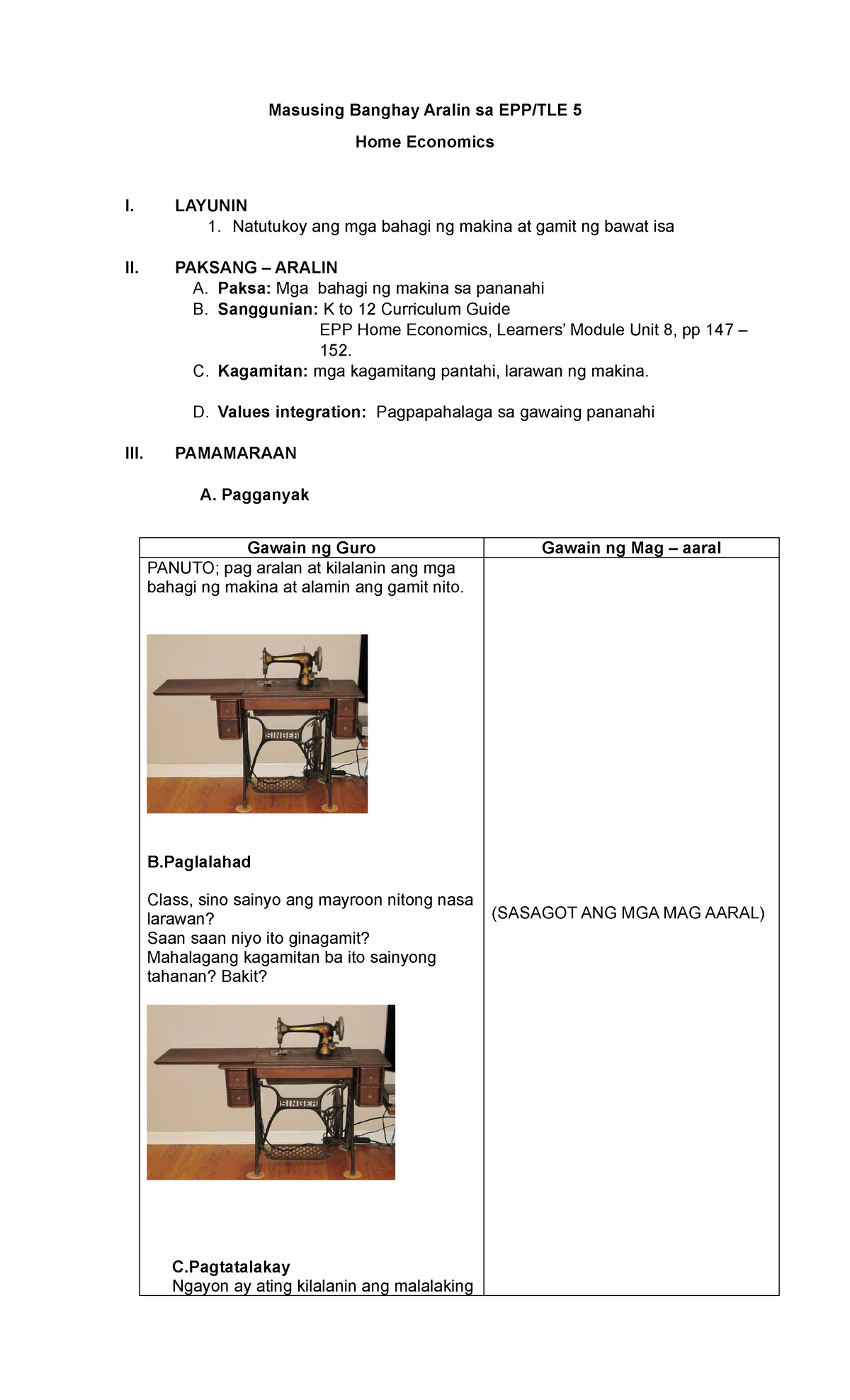 LP Borja GRR - lesson plan - Masusing Banghay Aralin sa EPP/TLE 5 Home ...
