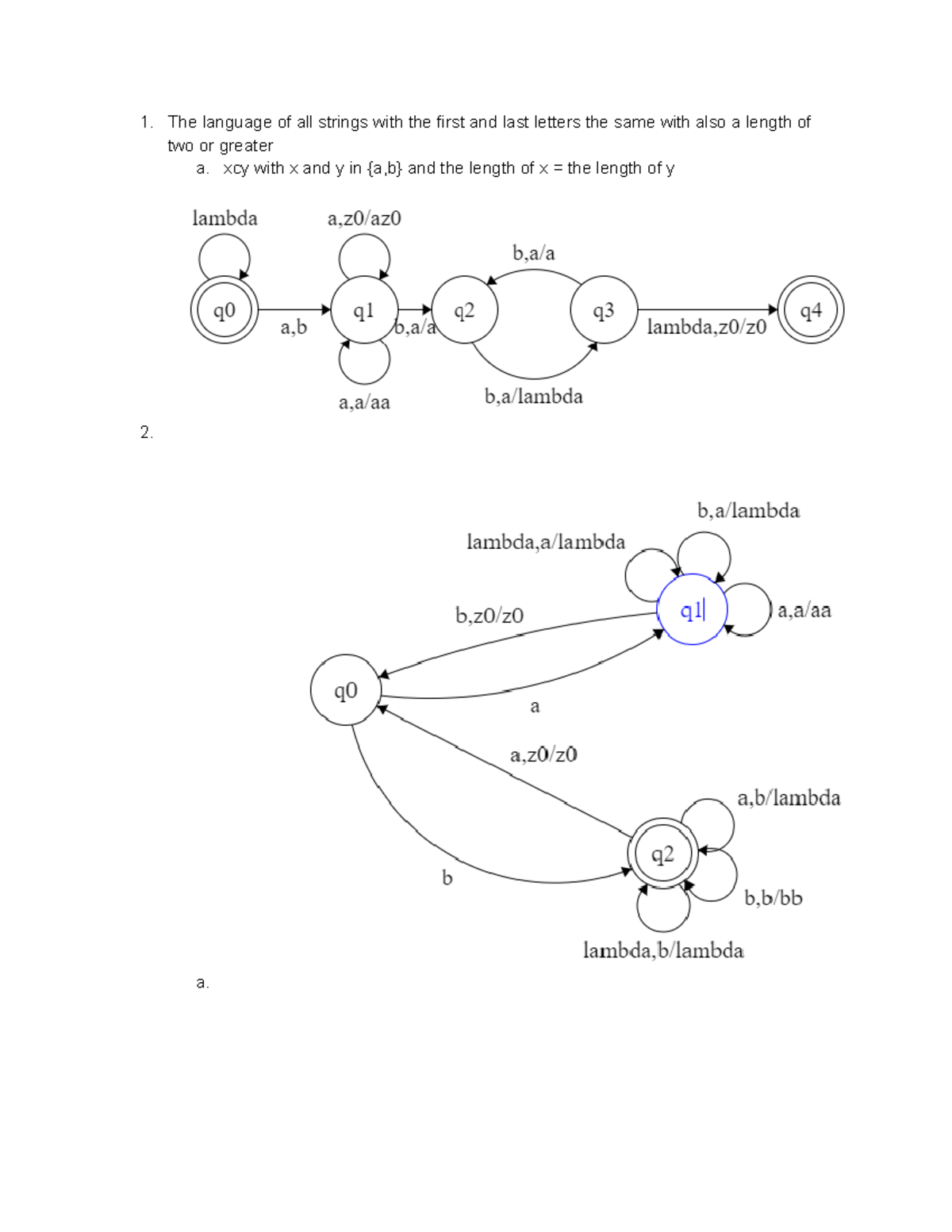 Hw 10 Automata Theory Assignment 10 Cisc303 The Language Of All Strings With The First