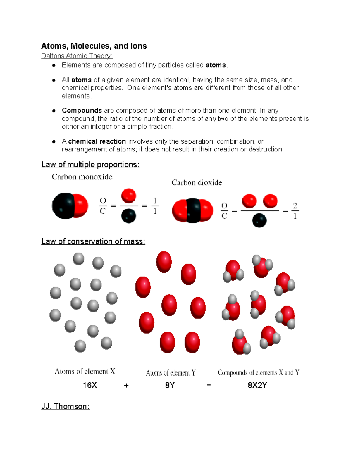 Atoms, Molecules, and Ions - Atoms, Molecules, and Ions Daltons Atomic ...