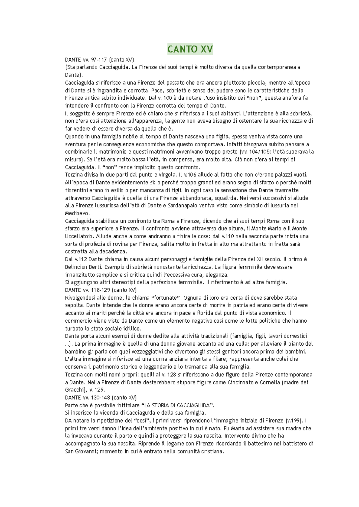 Divina Commedia - CANTO XV DANTE vv. 97-117 (canto XV) (Sta parlando ...