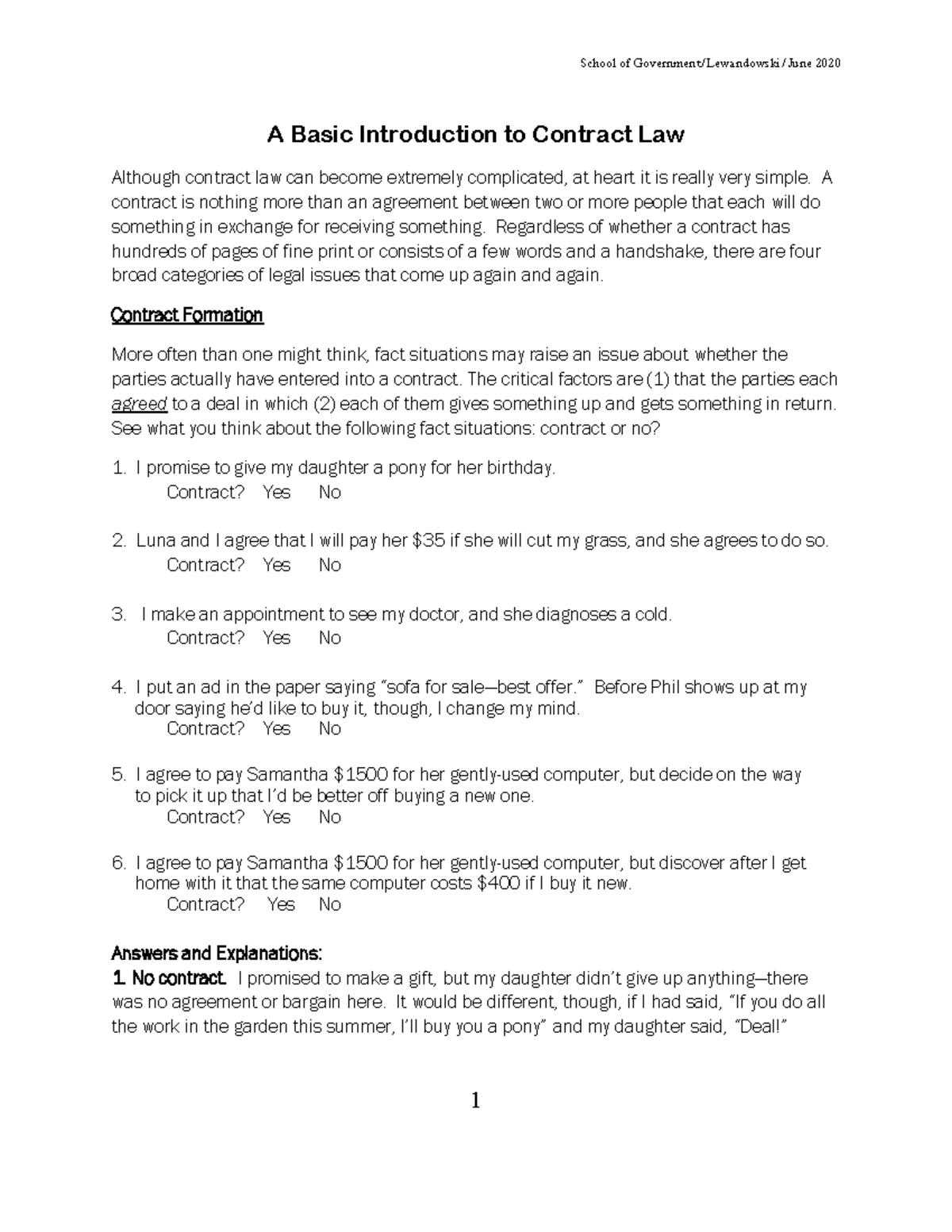 Introduction to Contract Law 2 - A Basic Introduction to Contract Law ...