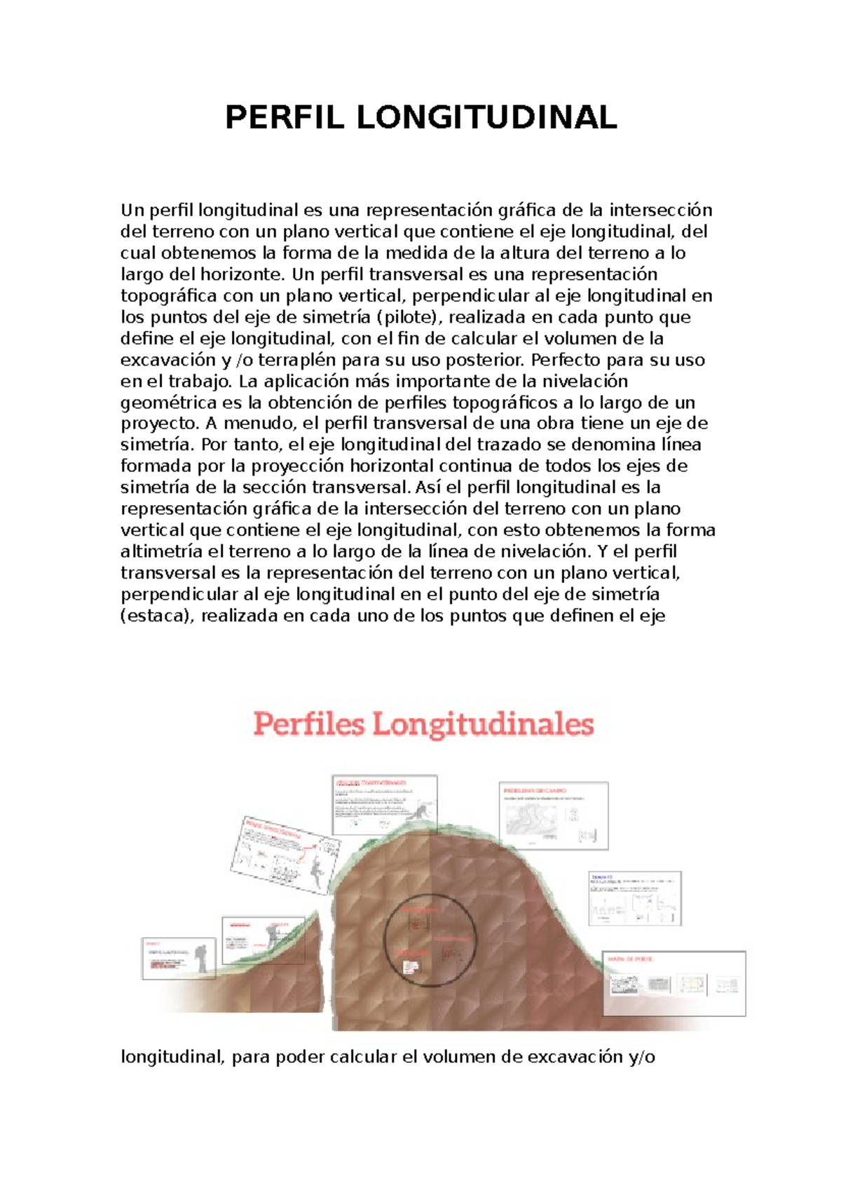 Perfil longitudinal - topografia - PERFIL LONGITUDINAL Un perfil ...