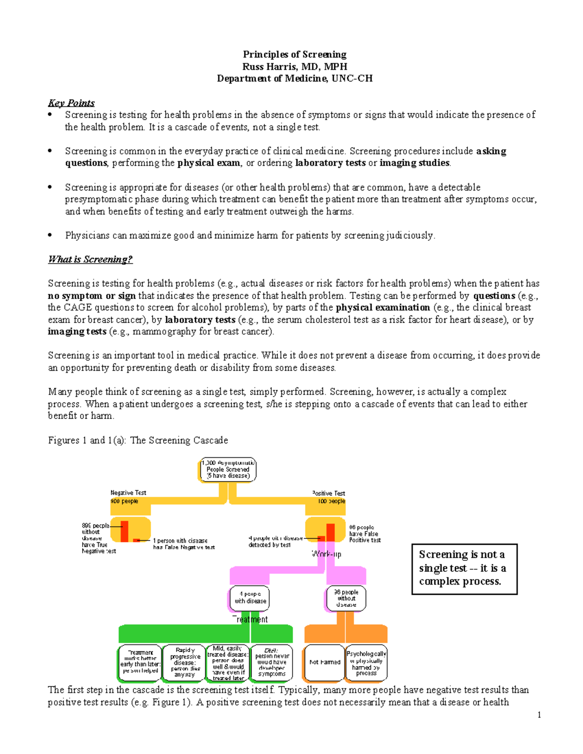 2-17-21 Clin Epi Session 6 Prereading Harris Principles of Screening ...