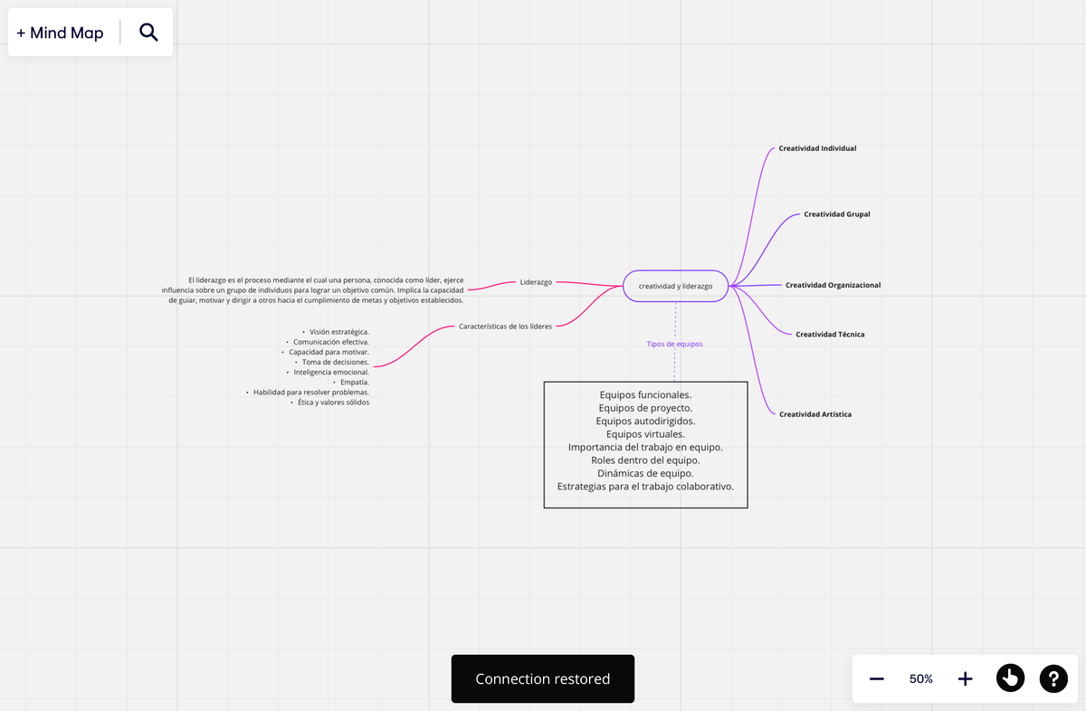 + Mind Map, Visual Workspace for Innovation - Math 141 - 50% + Mind Map Connection restored ...