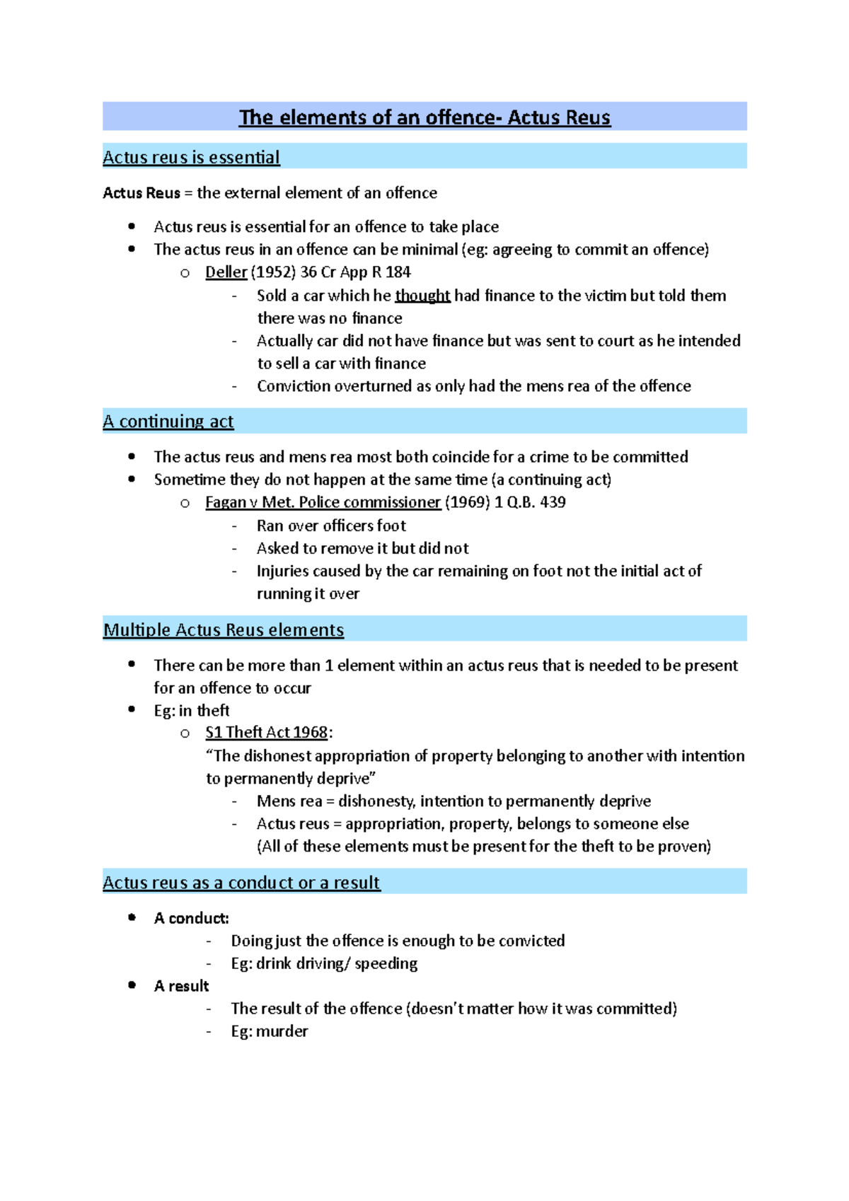 1.The elements of an offence actus reus - The elements of an offence ...