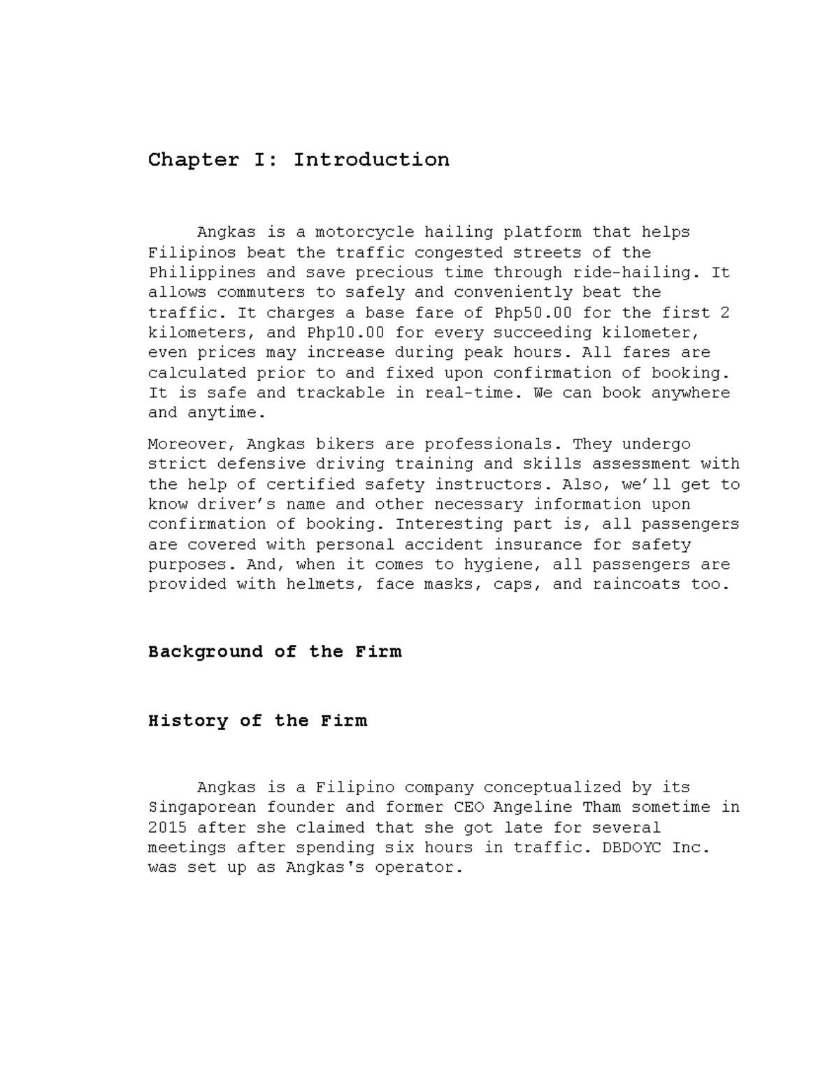 Chapter I-2-3 Angkas - Chapter I: Introduction Angkas is a motorcycle ...