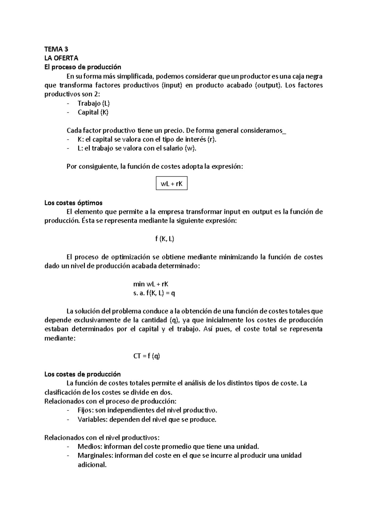 TEMA 3. la oferta - Warning: TT: undefined function: 32 TEMA 3 LA OFERTA El proceso de ...