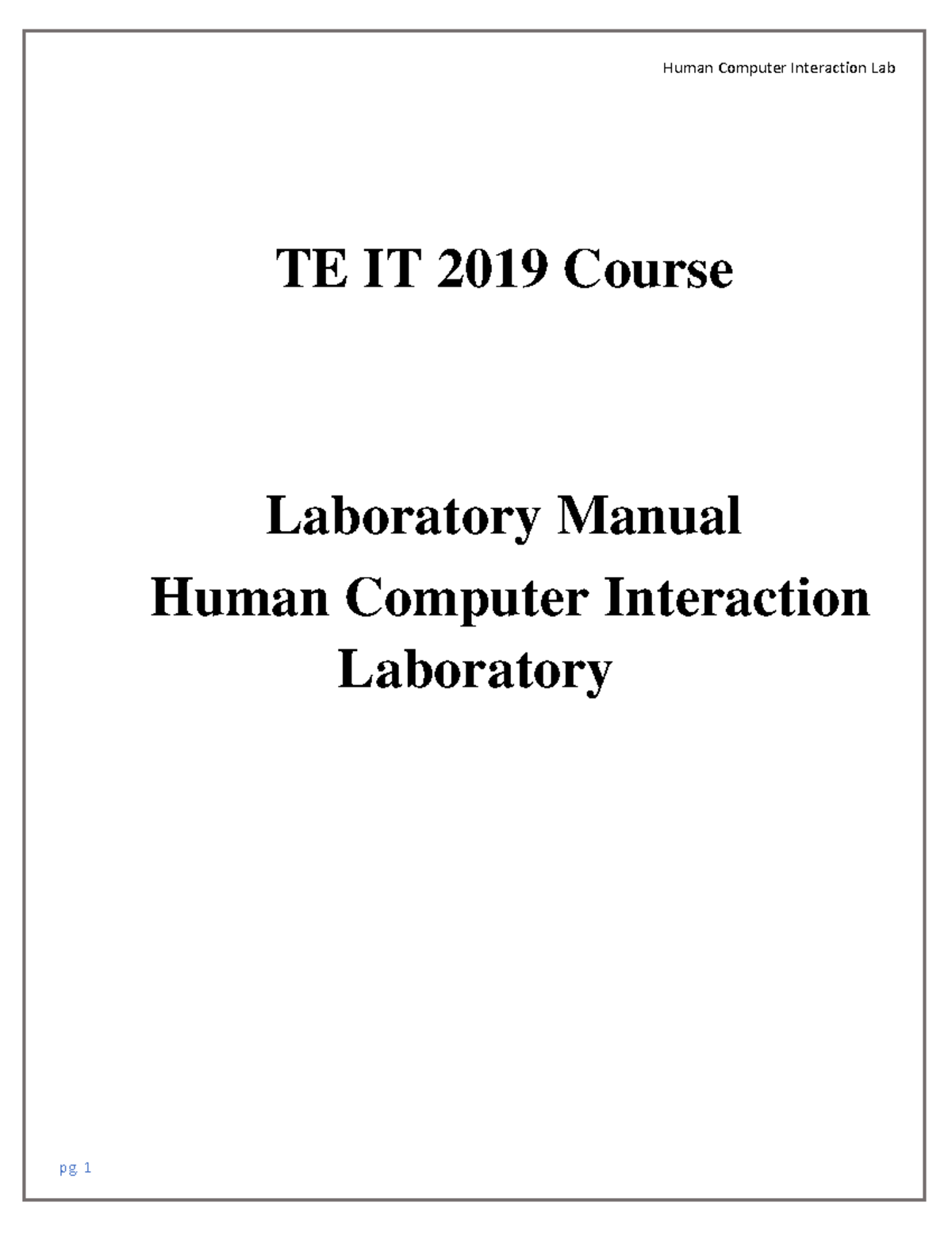Skncoe Lab Manual HCIL-1 - TE IT 2019 Course Laboratory Manual Human Computer Interaction ...