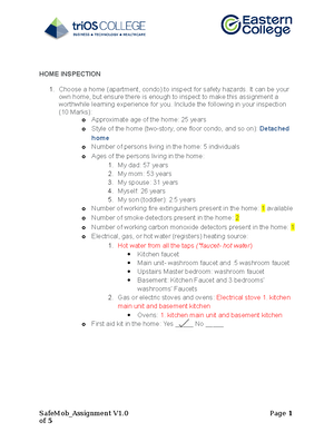 PART 1 Assignment Module 6 - MODULE 6 – HOUSEHOLD MANAGEMENT, NUTRITION ...