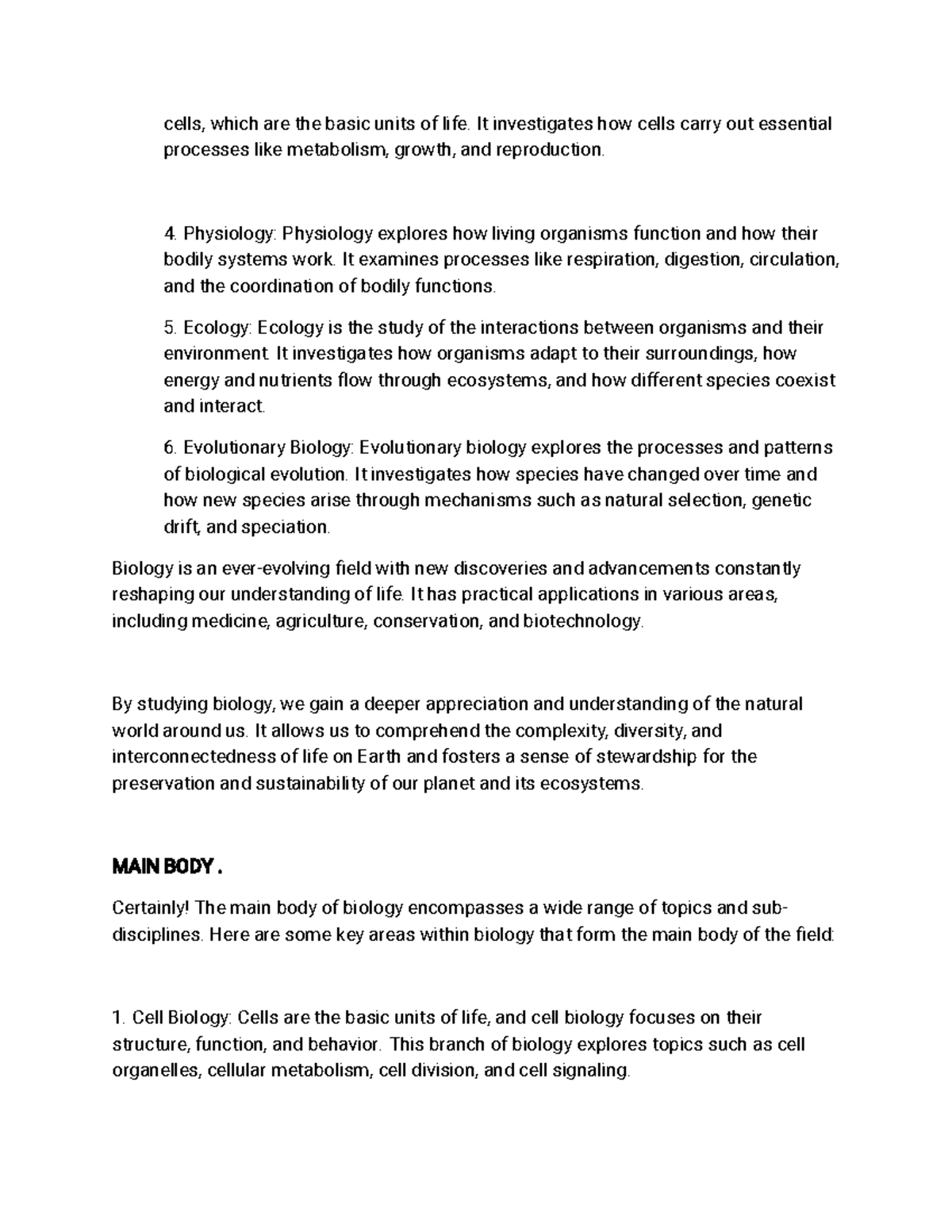 Notes biology 2022 3 - cells, which are the basic units of life. It ...